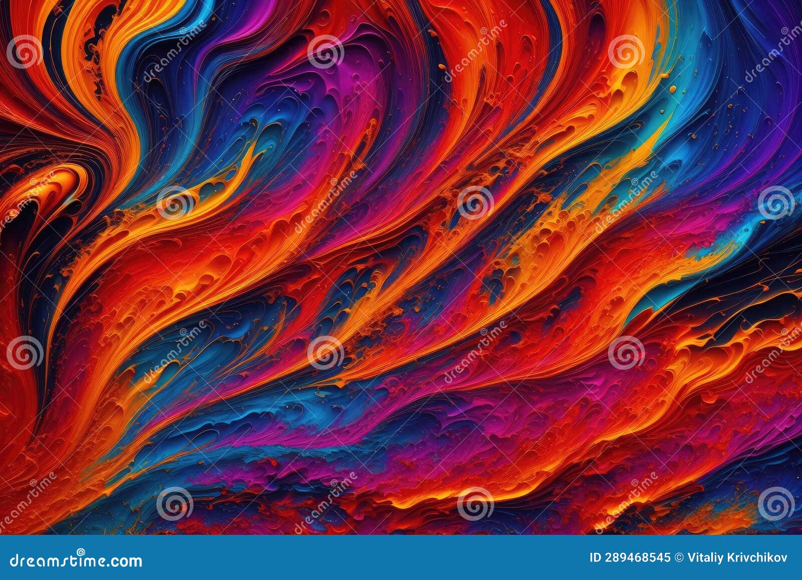 Abstract Texture of Flow Multi Vibrant Vivid Liquid Colors. Digital Art ...