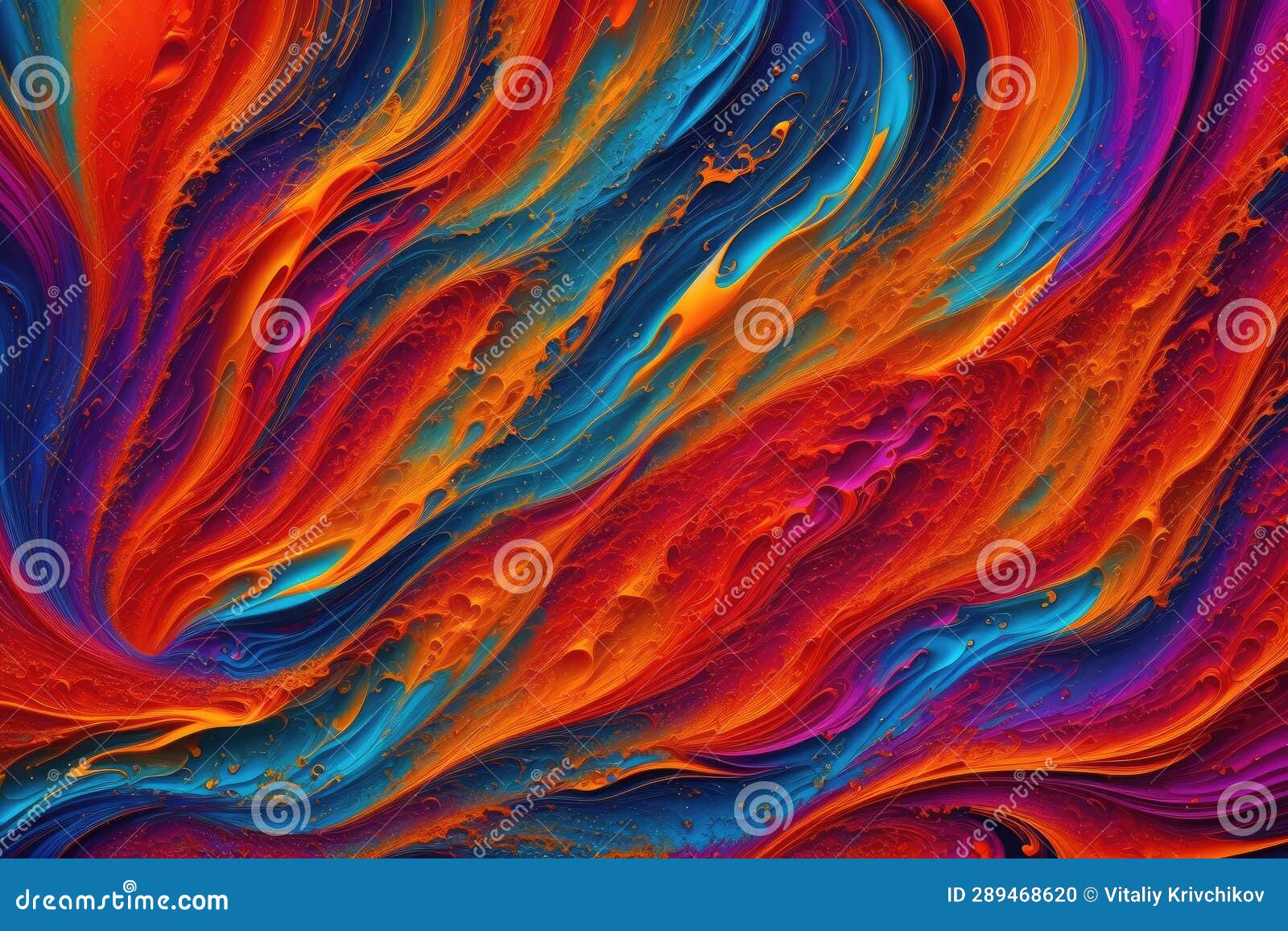 Abstract Texture of Flow Multi Vibrant Vivid Liquid Colors. Digital Art ...