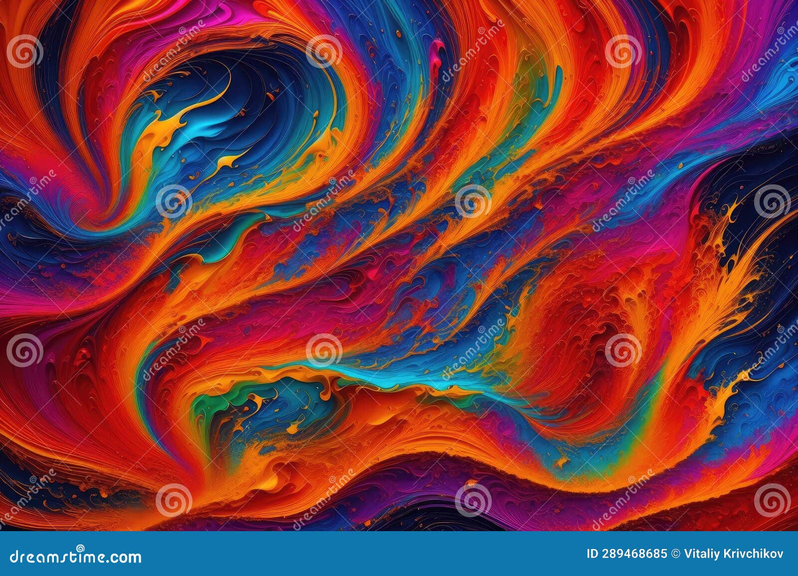 Abstract Texture of Flow Multi Vibrant Vivid Liquid Colors. Digital Art ...