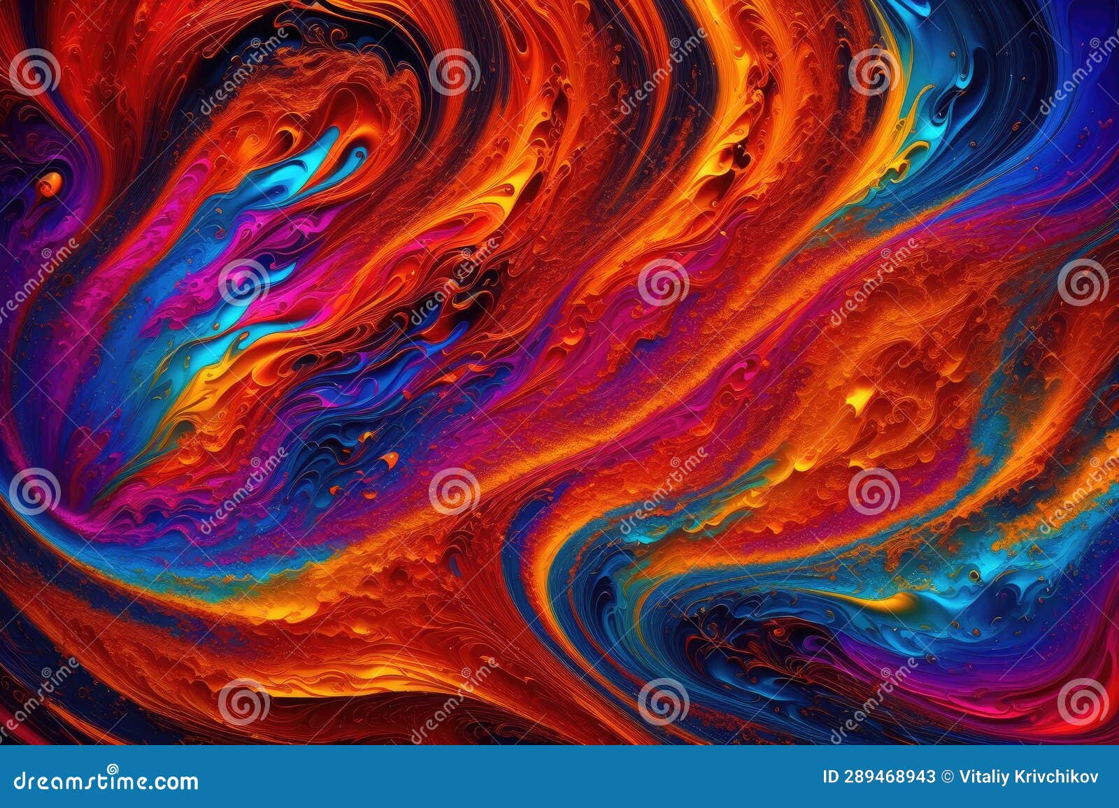 Abstract Texture of Flow Multi Vibrant Vivid Liquid Colors. Digital Art ...