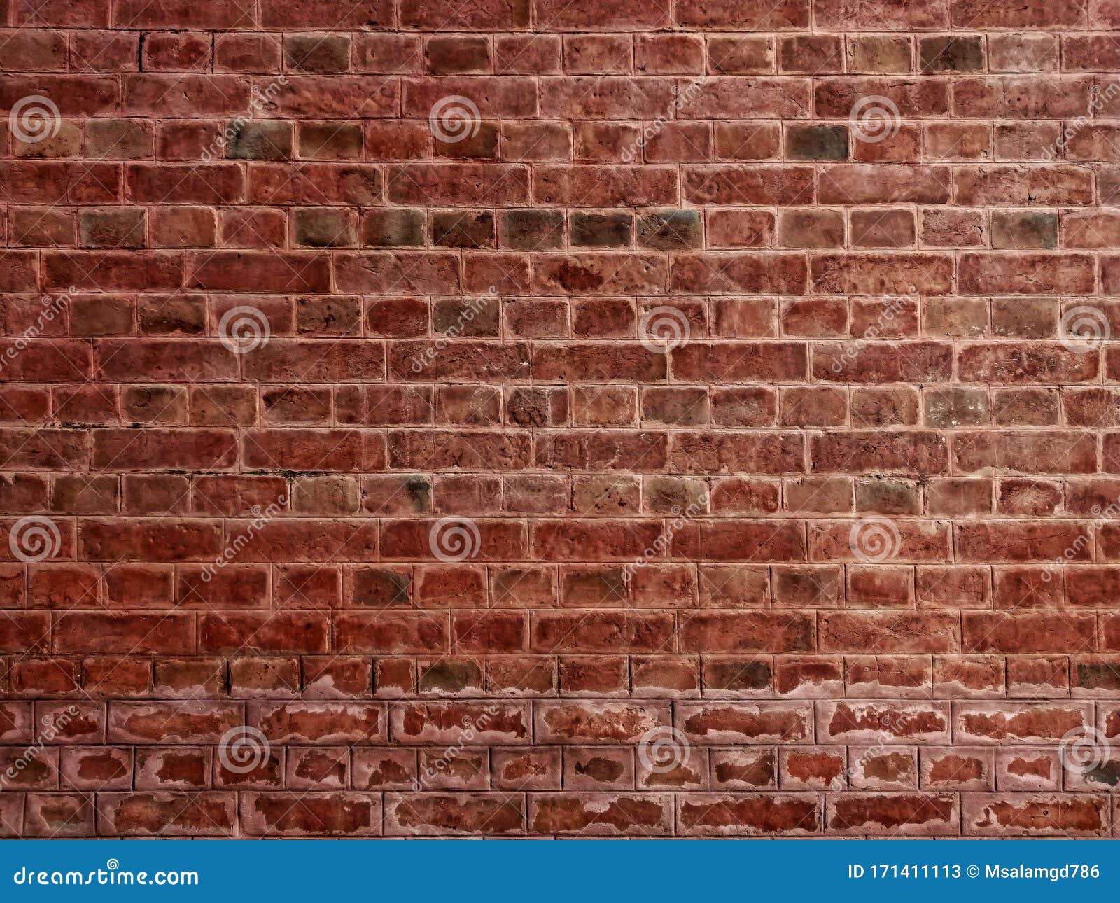 Abstract Texture Made by the Red Bricks Lining Horizontally Stock Image ...
