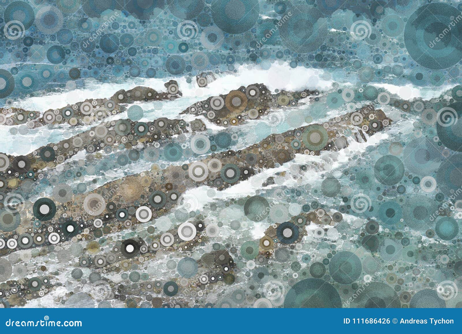 Abstract Mosaic Ocean Wave Texture Stock Photo - Image of white ...