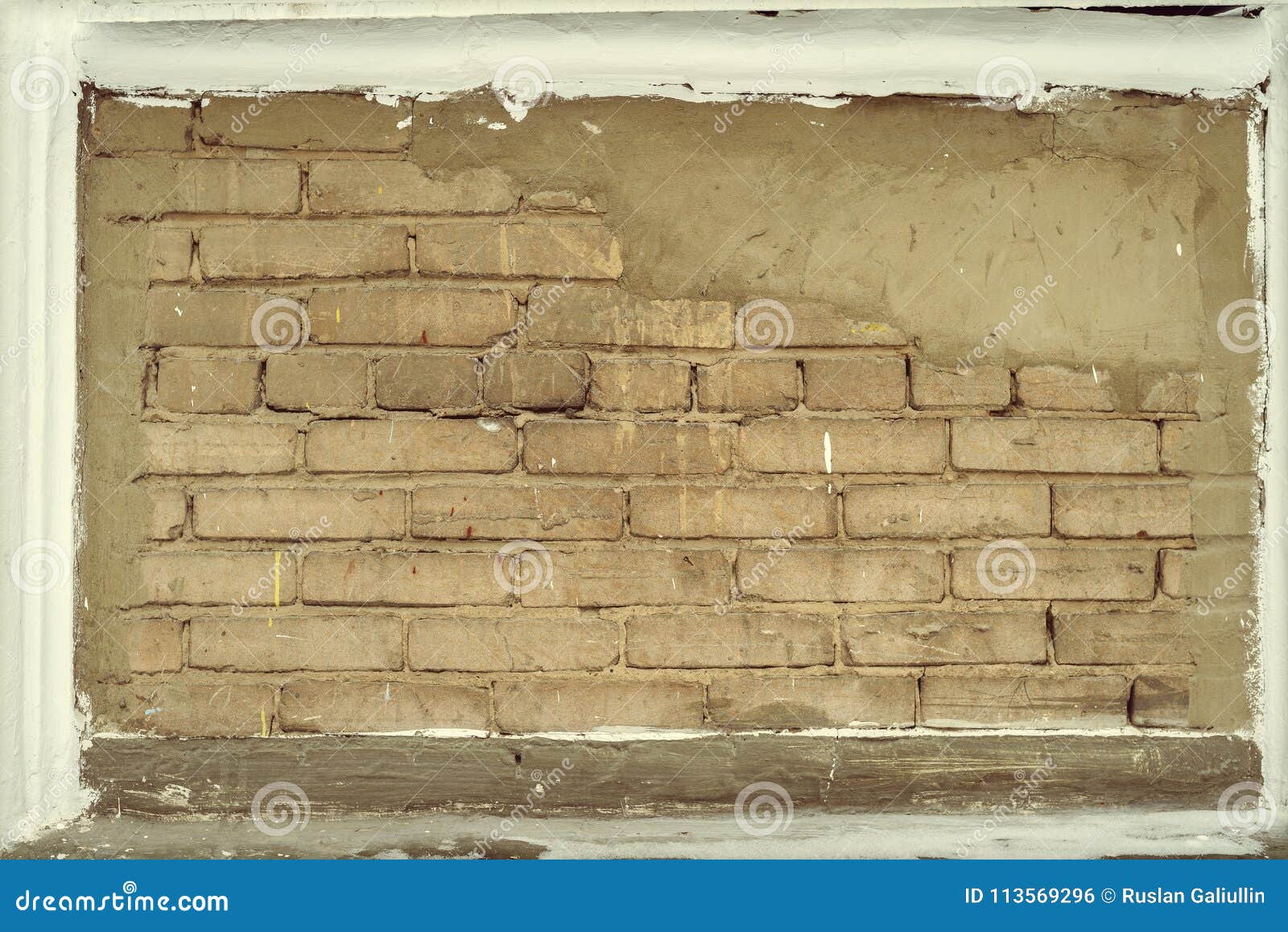 Abstract Texture of Old Gray Destroyed Brick Wall with Plaster Stock ...