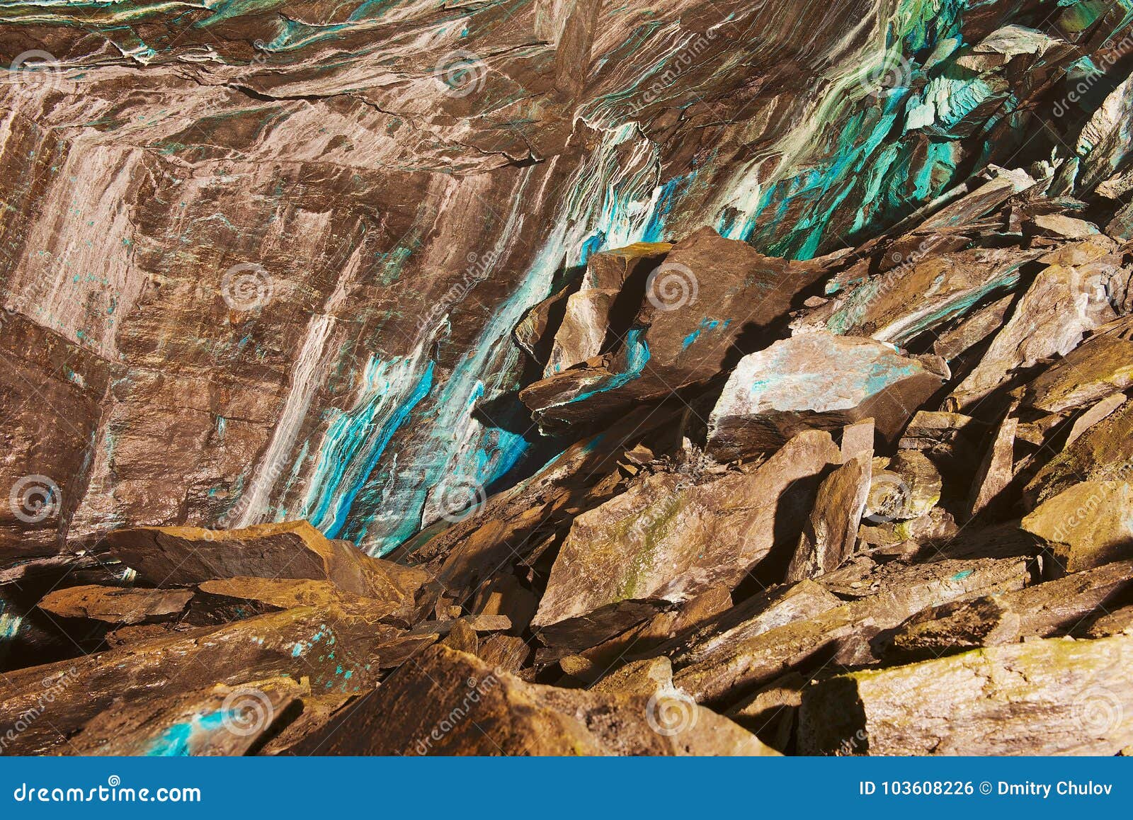 Abstract Texture of the Oxidated Copper on the Walls of the Underground ...