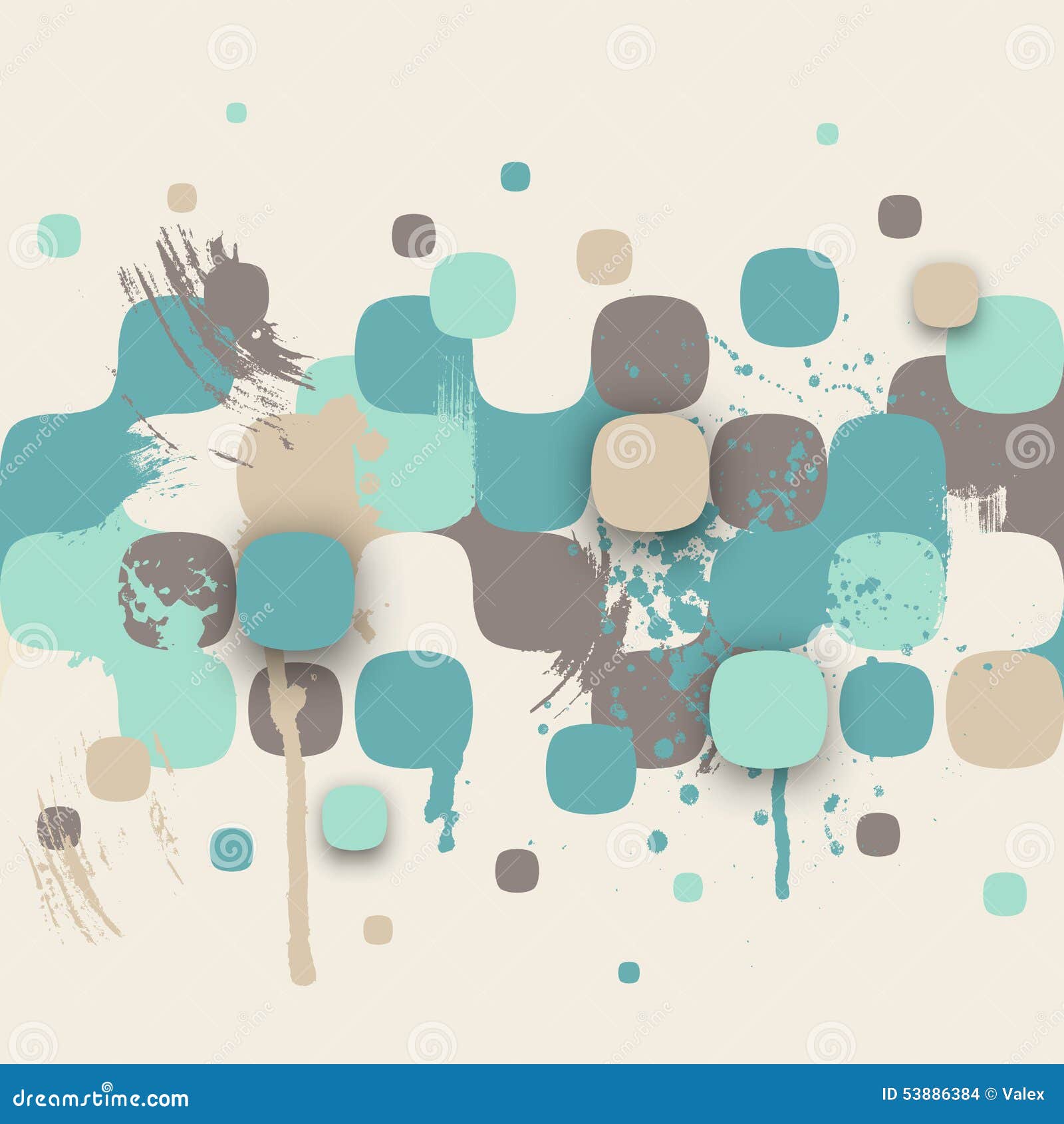 Abstract Texture with Squares and Paint Splashes Stock Vector ...