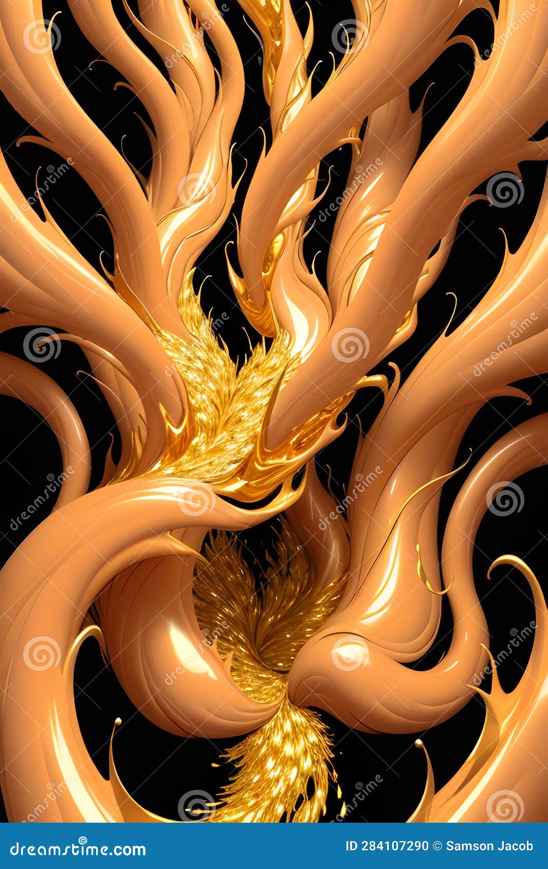 Abstract Texture To Depict Fire and Gold Generative Ai Stock ...