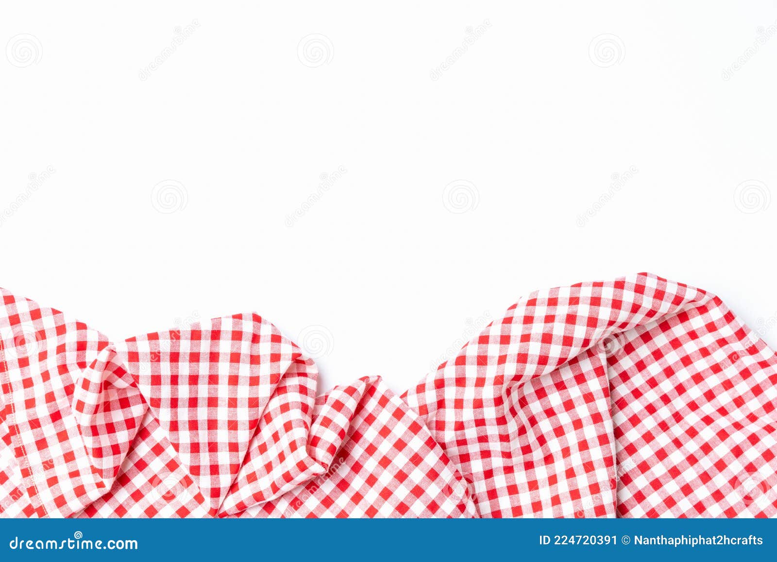 Abstract Texture Top View Fabric Red and White Checkered Isolated on a ...