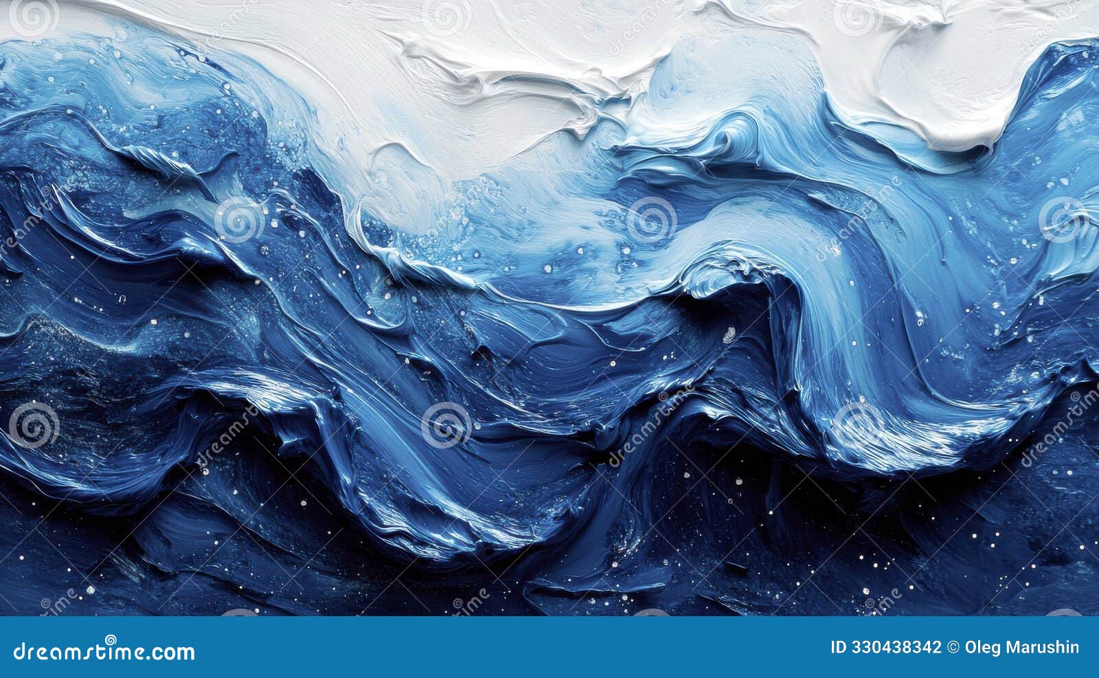 Abstract Texture with Undulating Strokes of Acrylic Paint Close-up ...