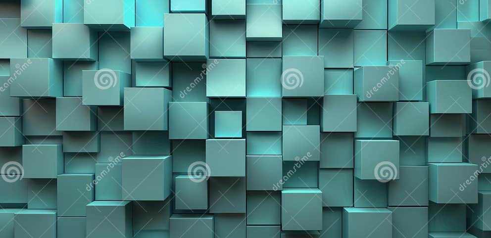 Abstract Teal Cube Wall Background Texture Stock Photo - Image of ...
