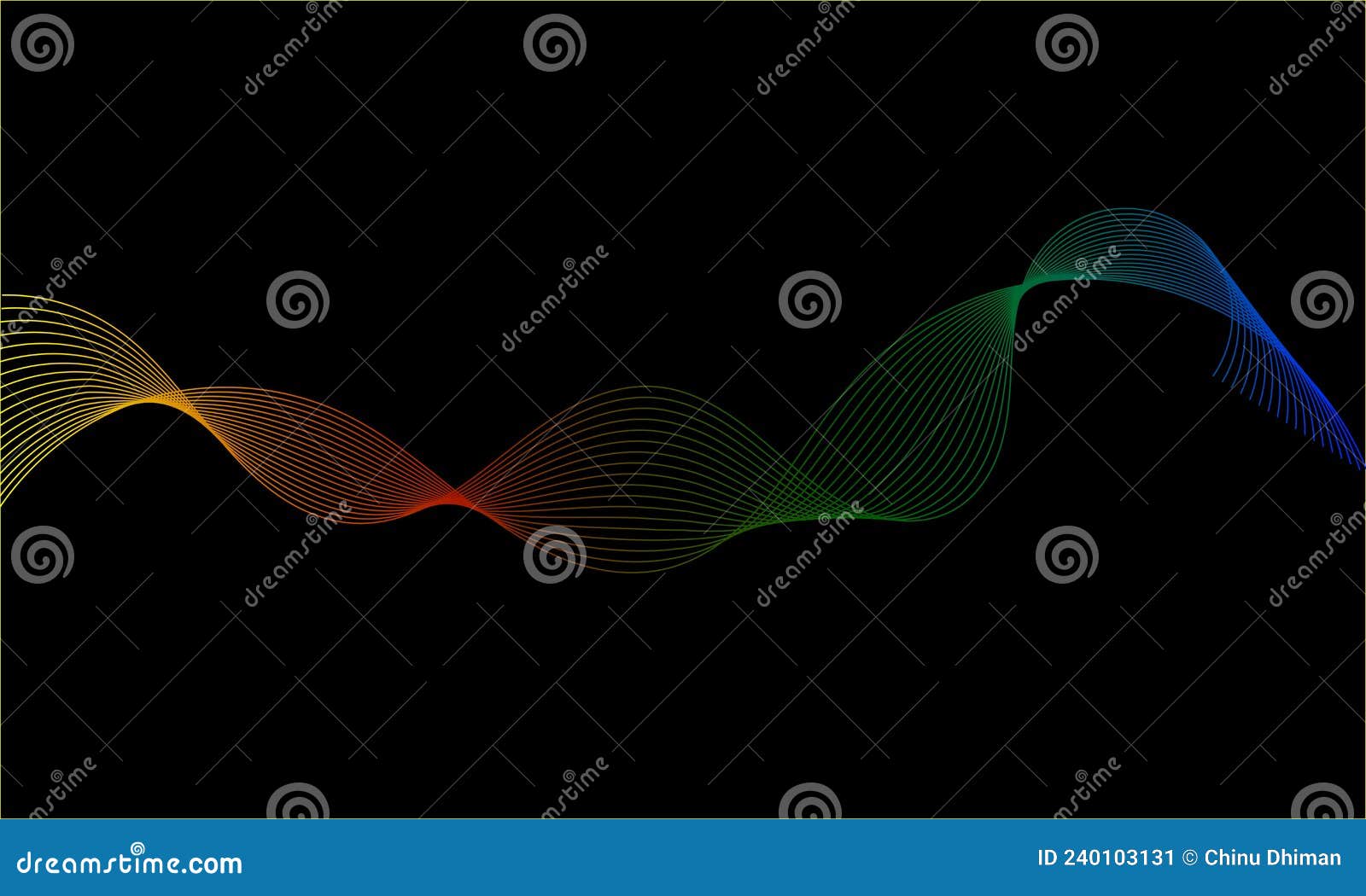 Abstract Texture Wave Design on Black Background Multi-color Wave Stock ...