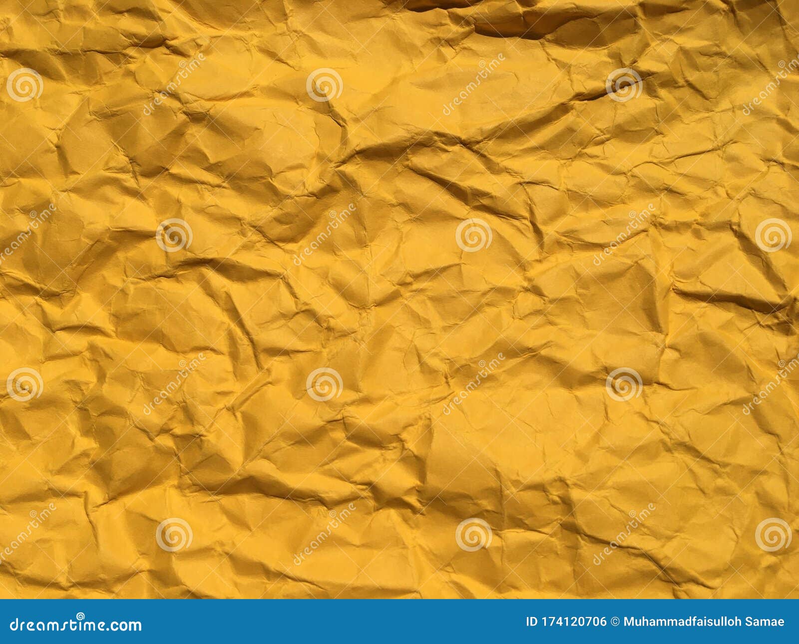 Abstract Texture of Yellow Wrinkled Paper Background for Design. Copy ...