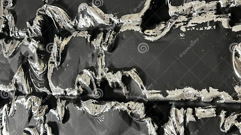 Abstract Textured Art with Dynamic Silver Highlights on a Black ...