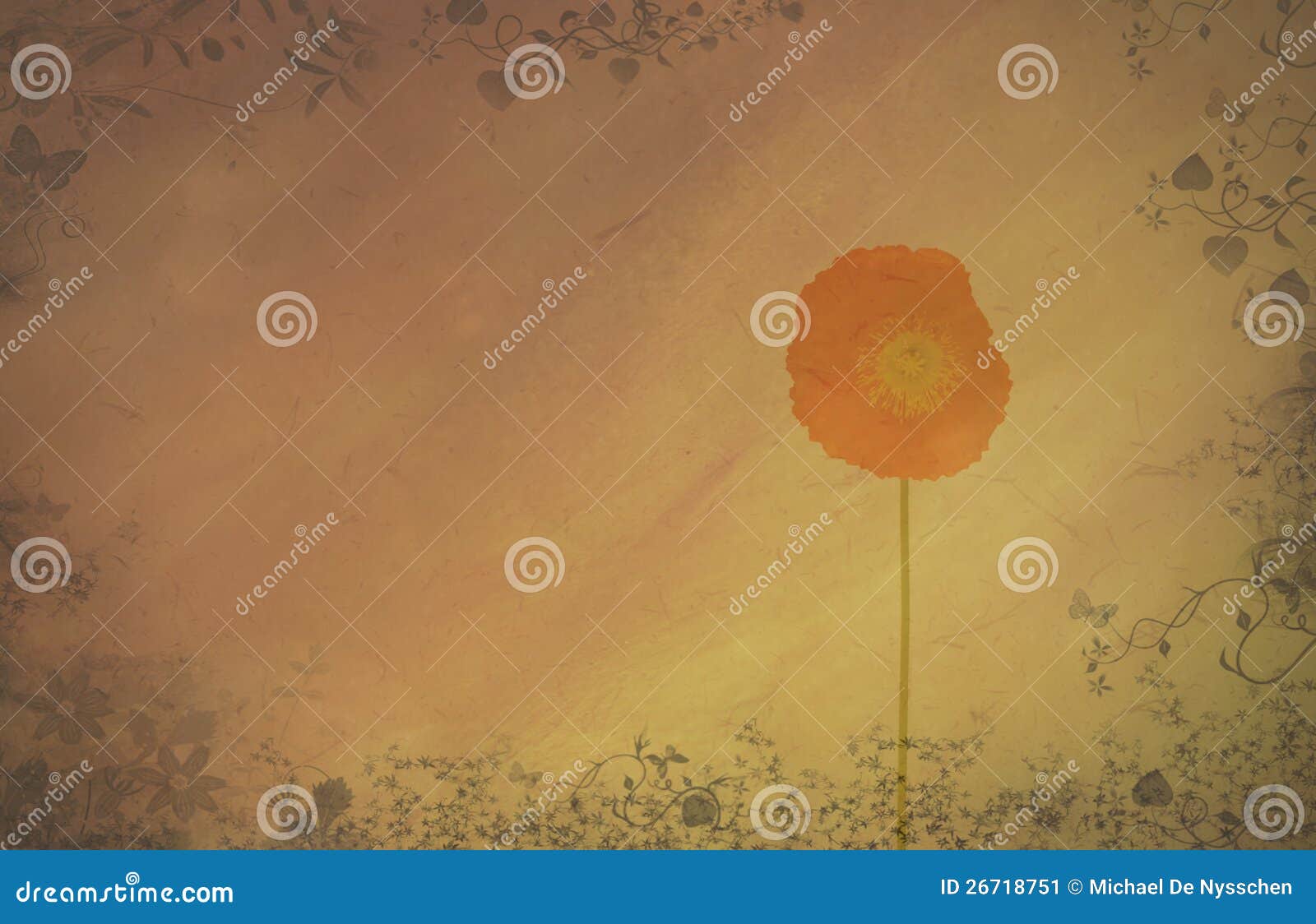 Abstract Textured Background with Poppy Stock Illustration ...