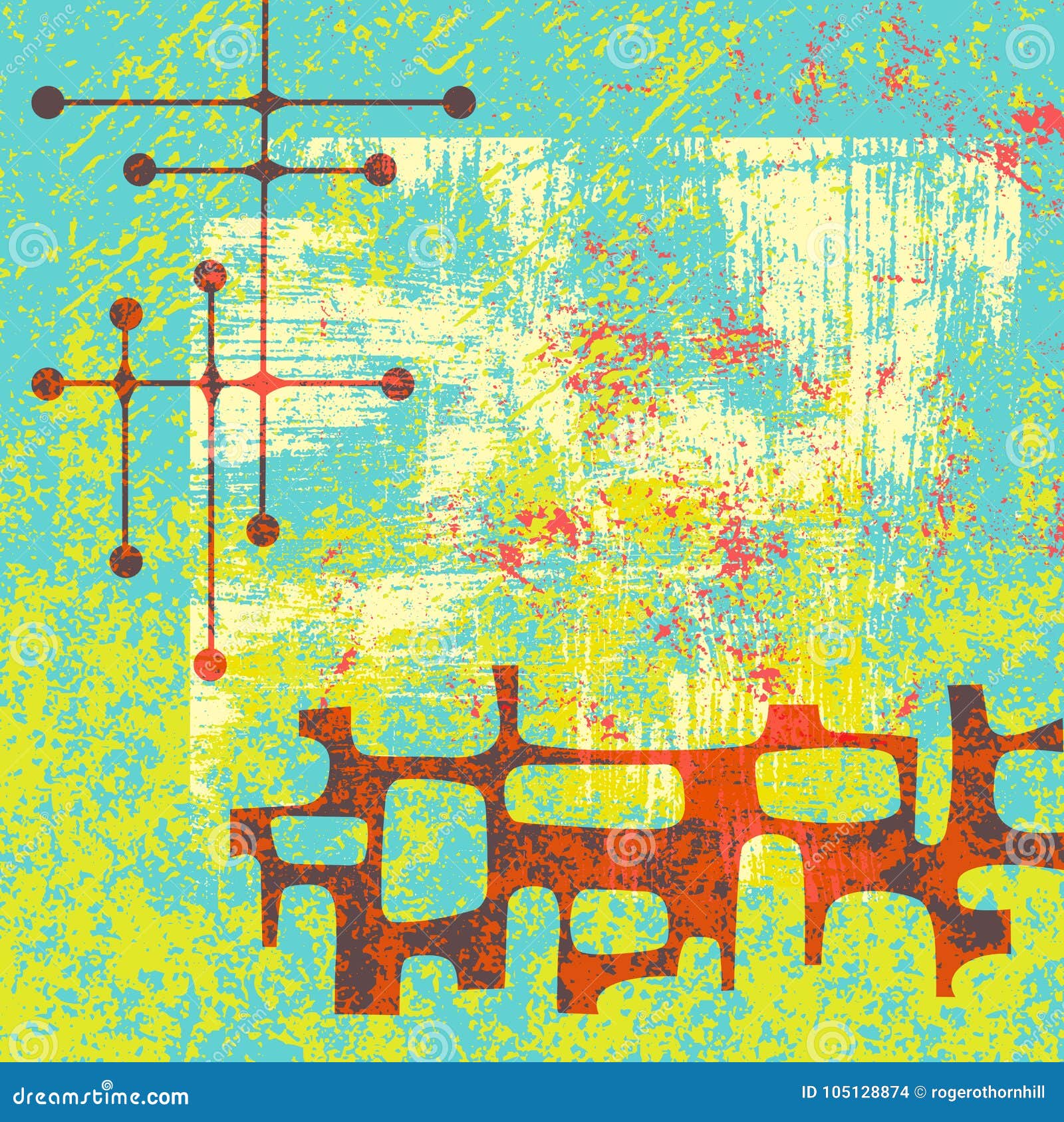 Abstract Textured Background with Retro Style Elements Stock Vector ...