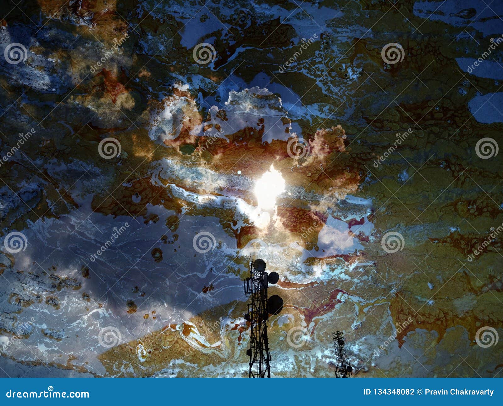 Abstract Textured Background with Tower. Stock Illustration ...