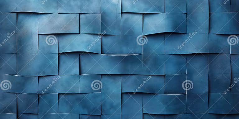 Abstract Textured Blue Metal Wall with Overlapping Panels Creating ...