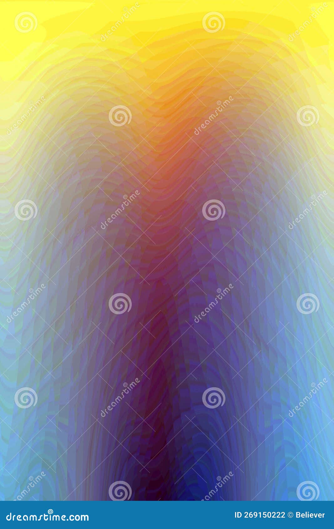 Abstract Textured Blue and Yellow Background, Psychedelic Pattern with ...