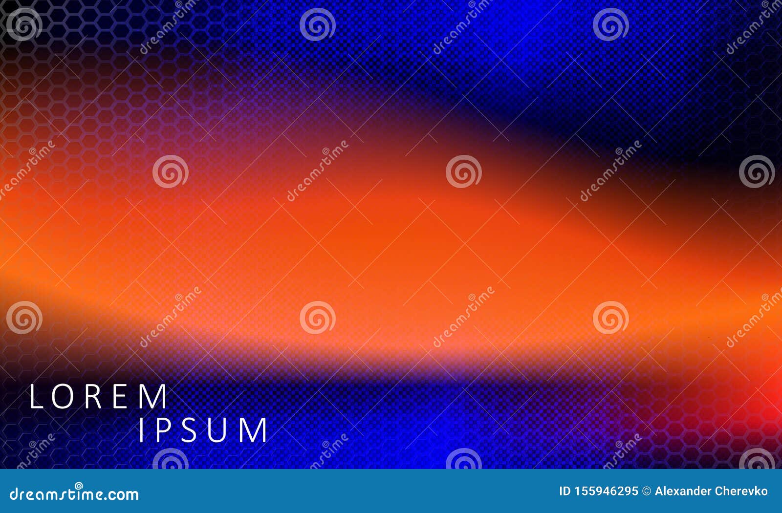 Abstract Textured Dark Orange with Blue Grid Background Stock Vector ...