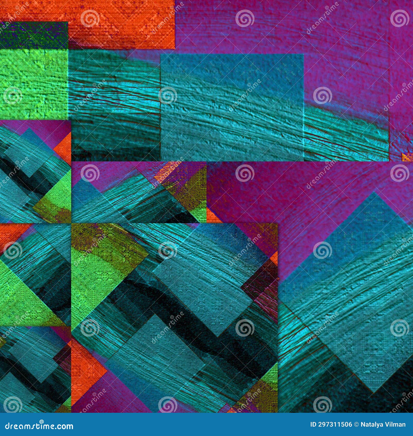 Abstract Textured Patchwork Pattern. Overlapping Geometric Stylish ...