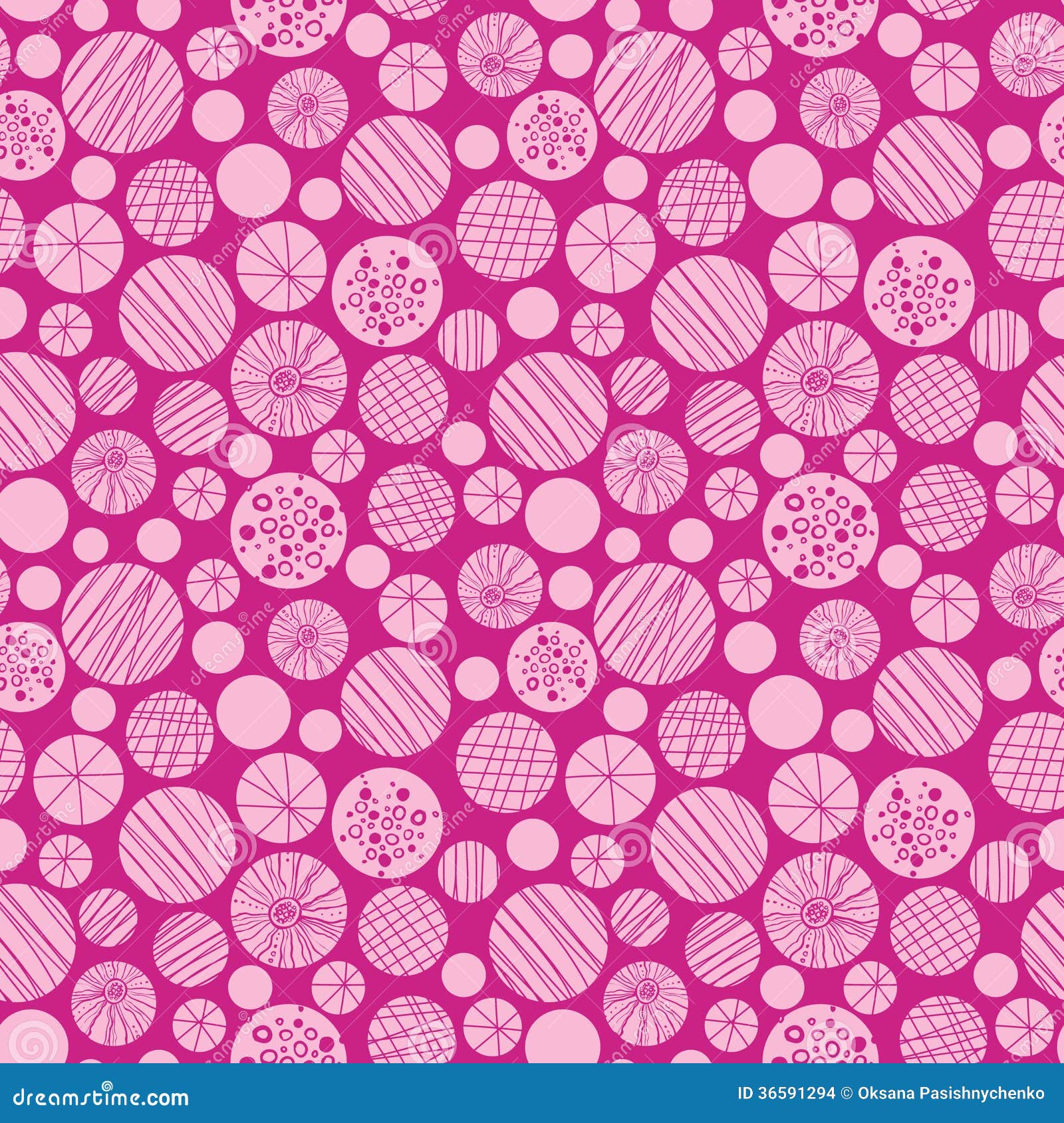 Abstract Textured Pink Circles Seamless Pattern Stock Vector ...