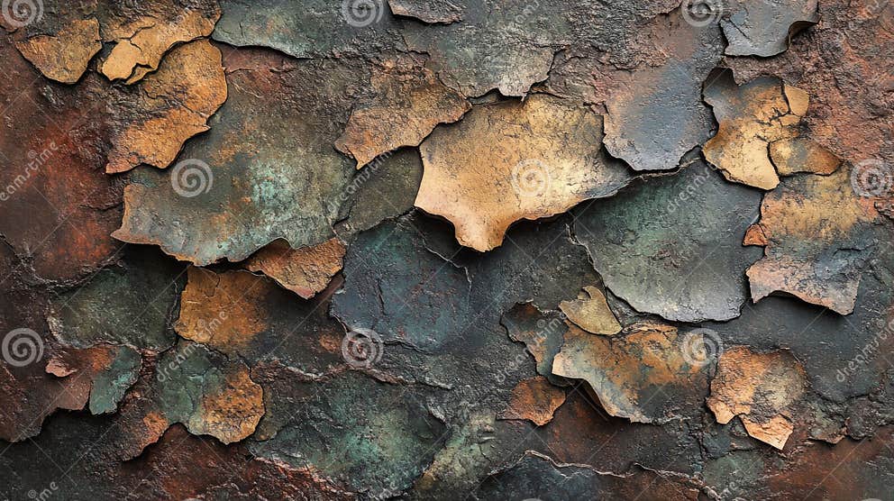Abstract Textured Surface with Peeling Paint Colors Stock Illustration ...