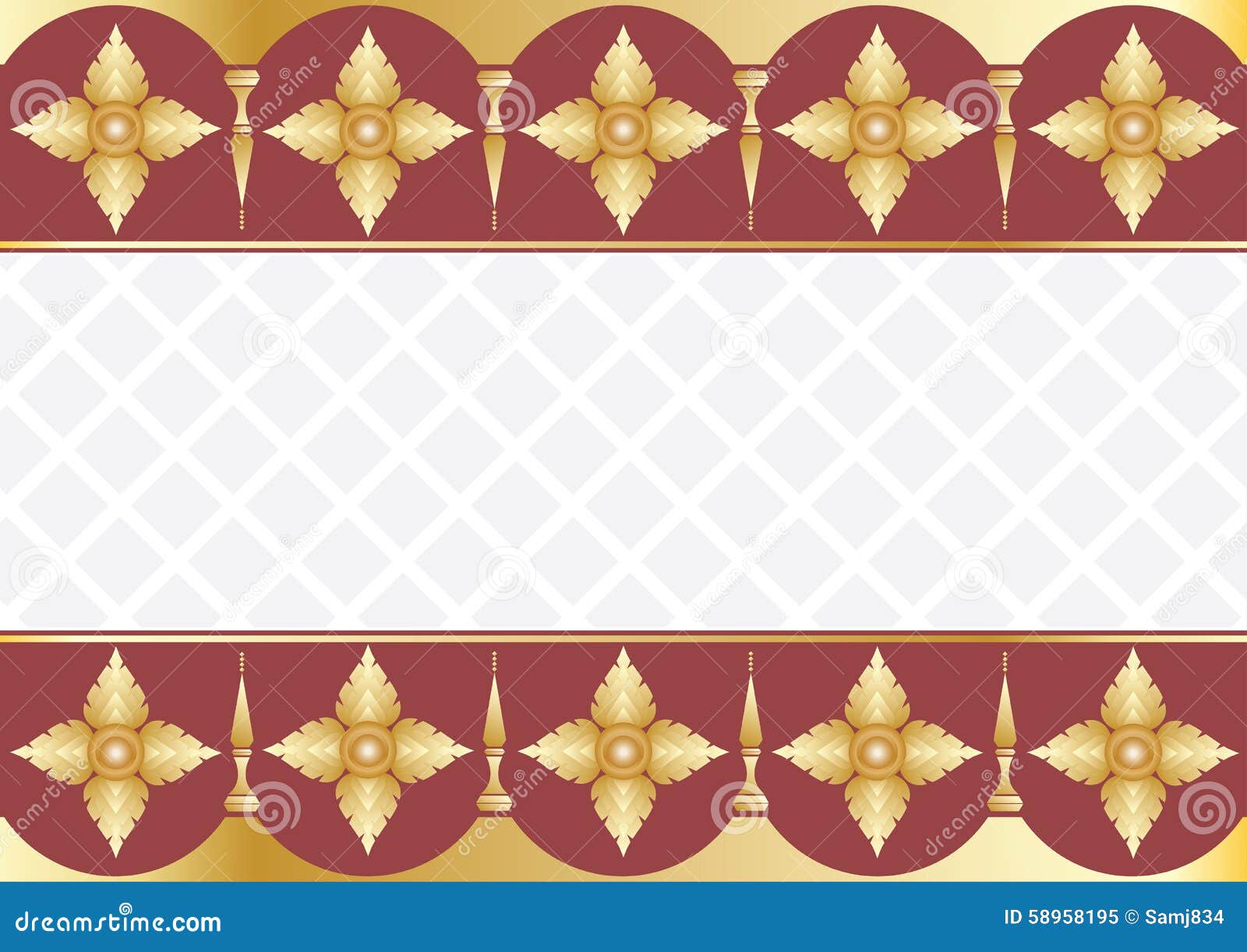 Abstract Thai Flower Art Background Stock Vector - Illustration of ...