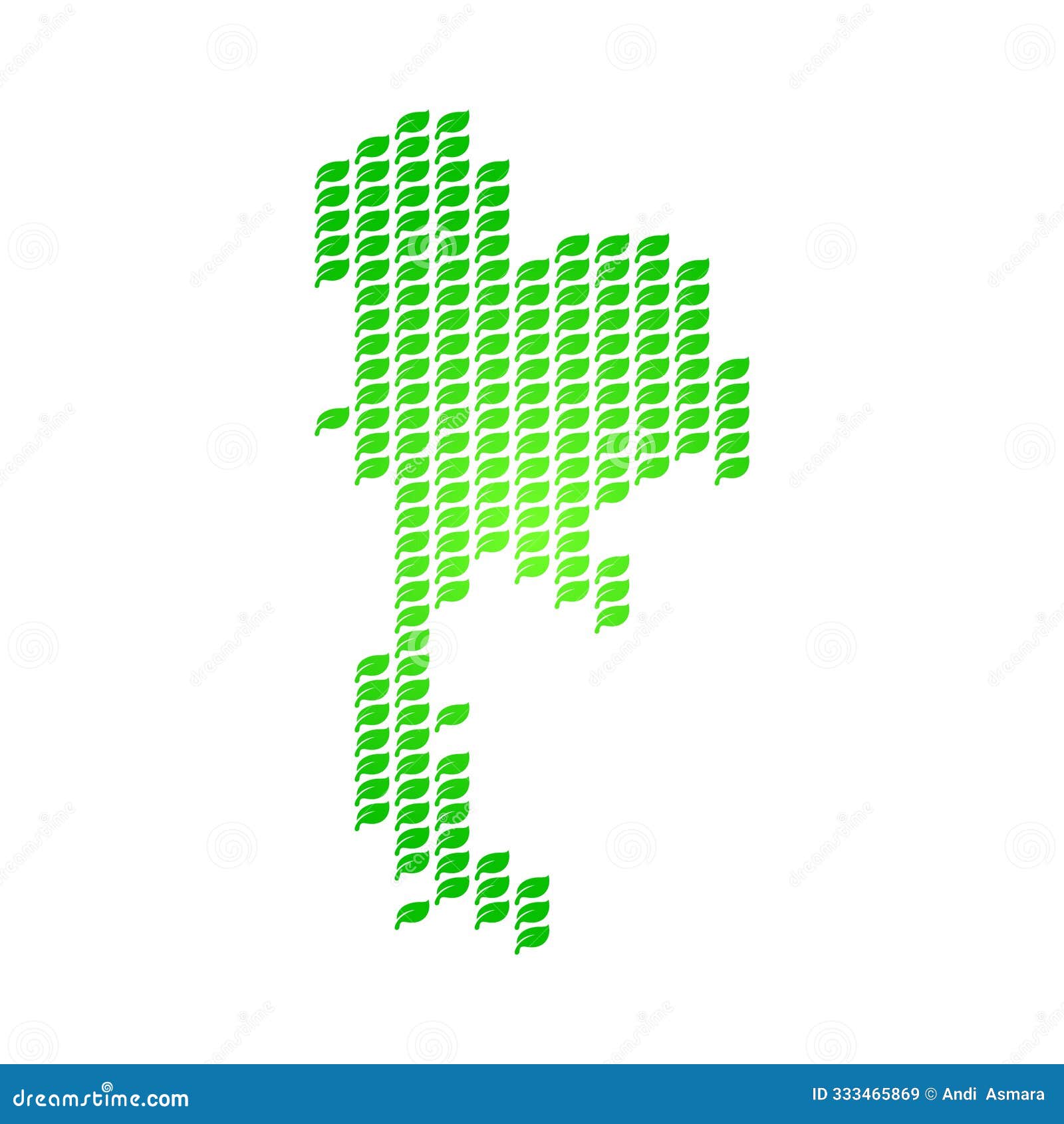 Abstract Thailand Map Formed by Leaf Shapes Stock Illustration ...