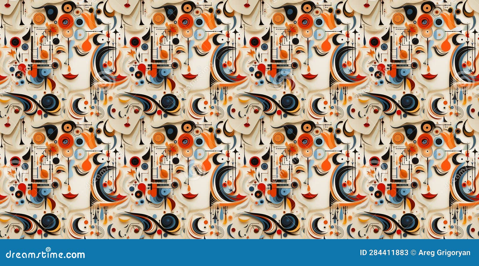 Abstract Theme Seamless Pattern Design Stock Illustration ...
