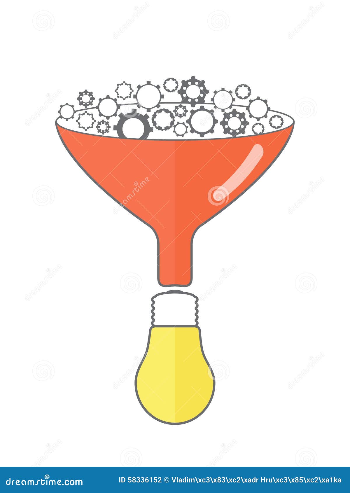 Abstract Think Bulb Gear Flat Symbol Business Idea Vector Background ...