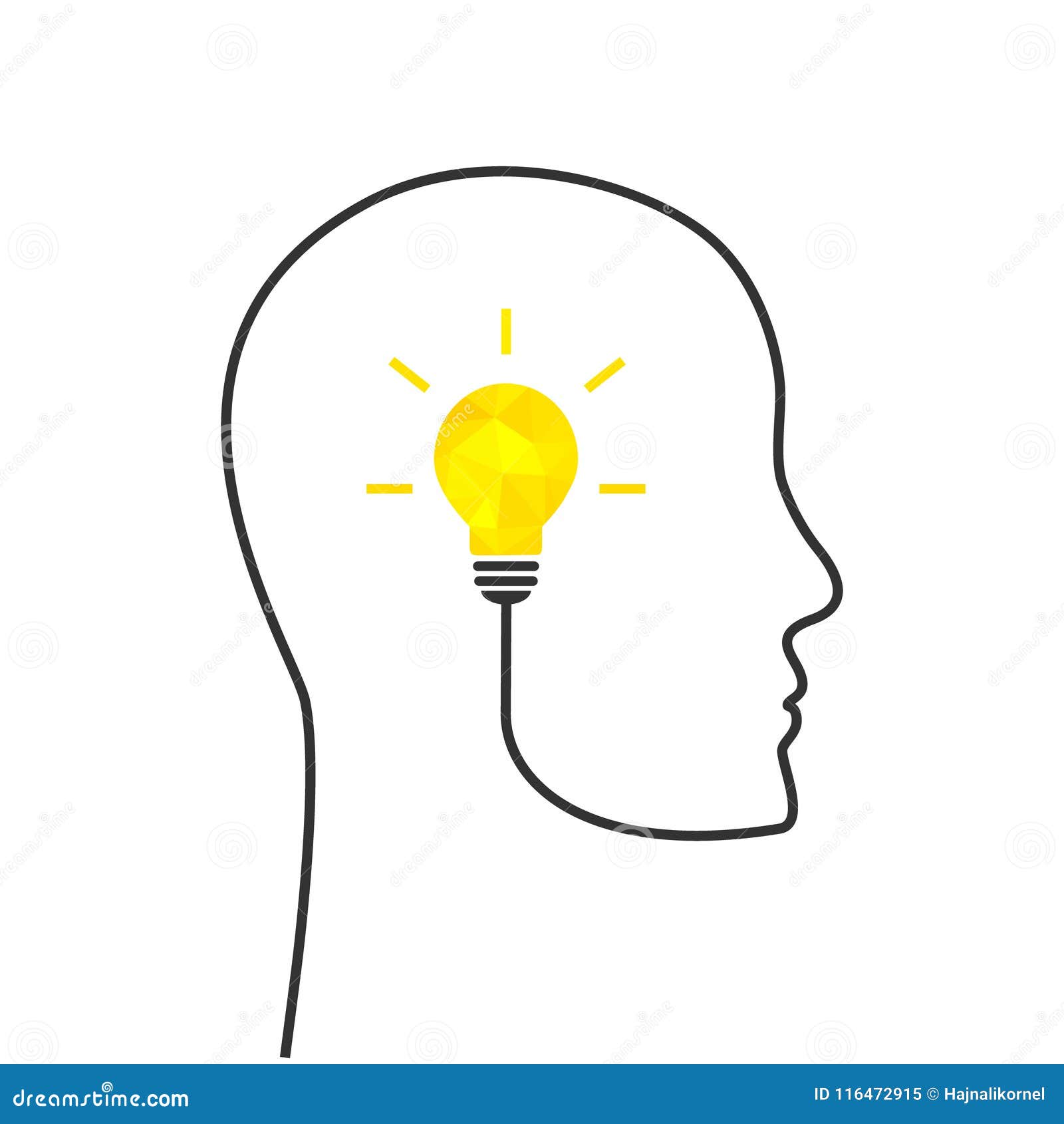 Abstract Thinking Concept with Shiny Lightbulb Stock Vector ...