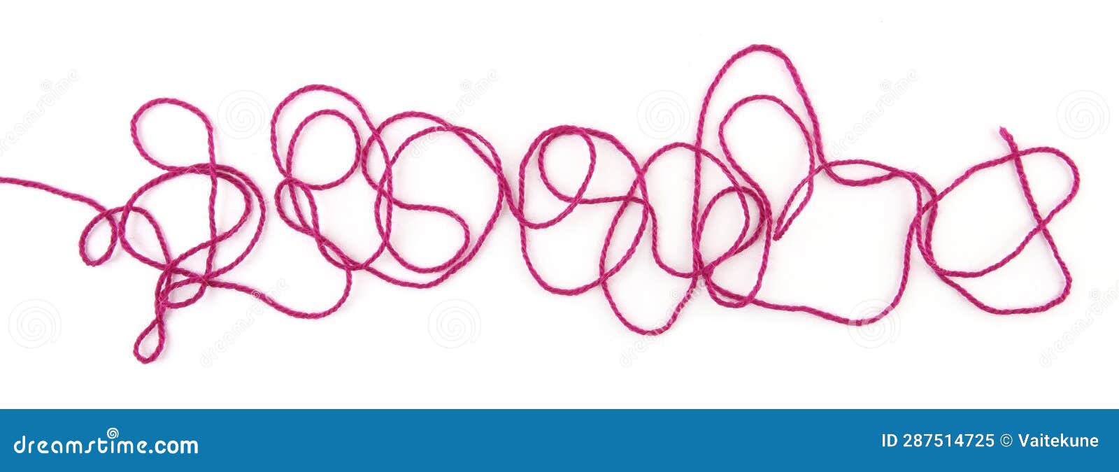 Tangled Colorful Cotton Thread Isolated on White Background. Stock ...