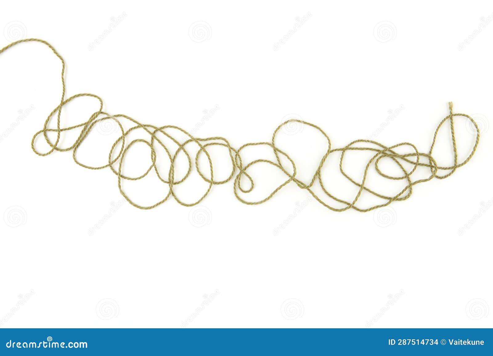 Tangled Colorful Cotton Thread Isolated on White Background. Stock ...
