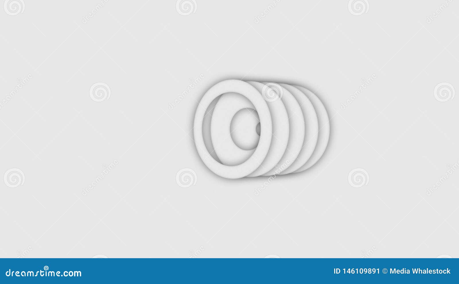 Abstract Three-dimensional Circles Move on White Background. Animation ...