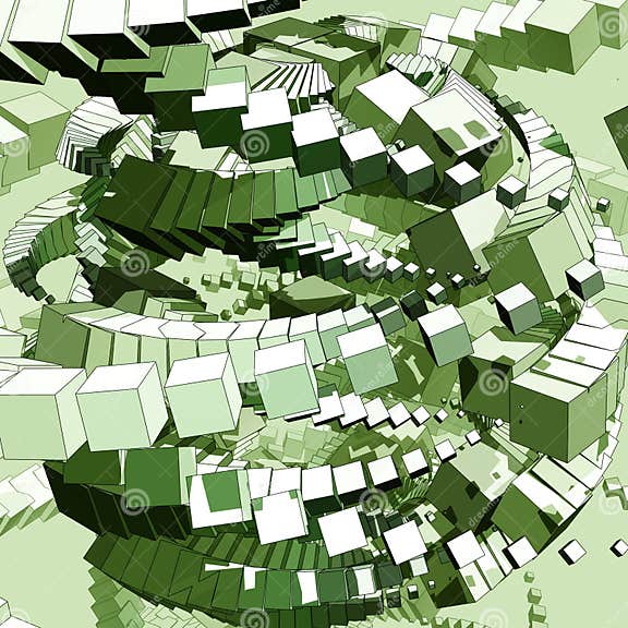 Abstract Three-dimensional Composition Stock Illustration ...