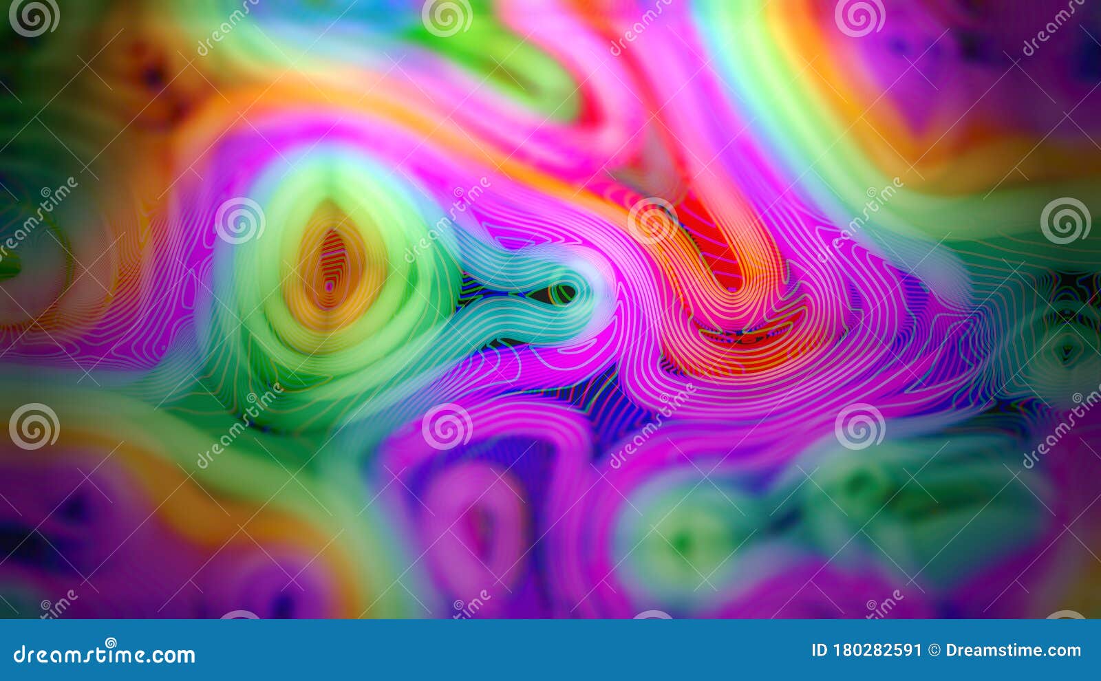 Abstract Three-dimensional Composition of Bright Neon Spots of a ...