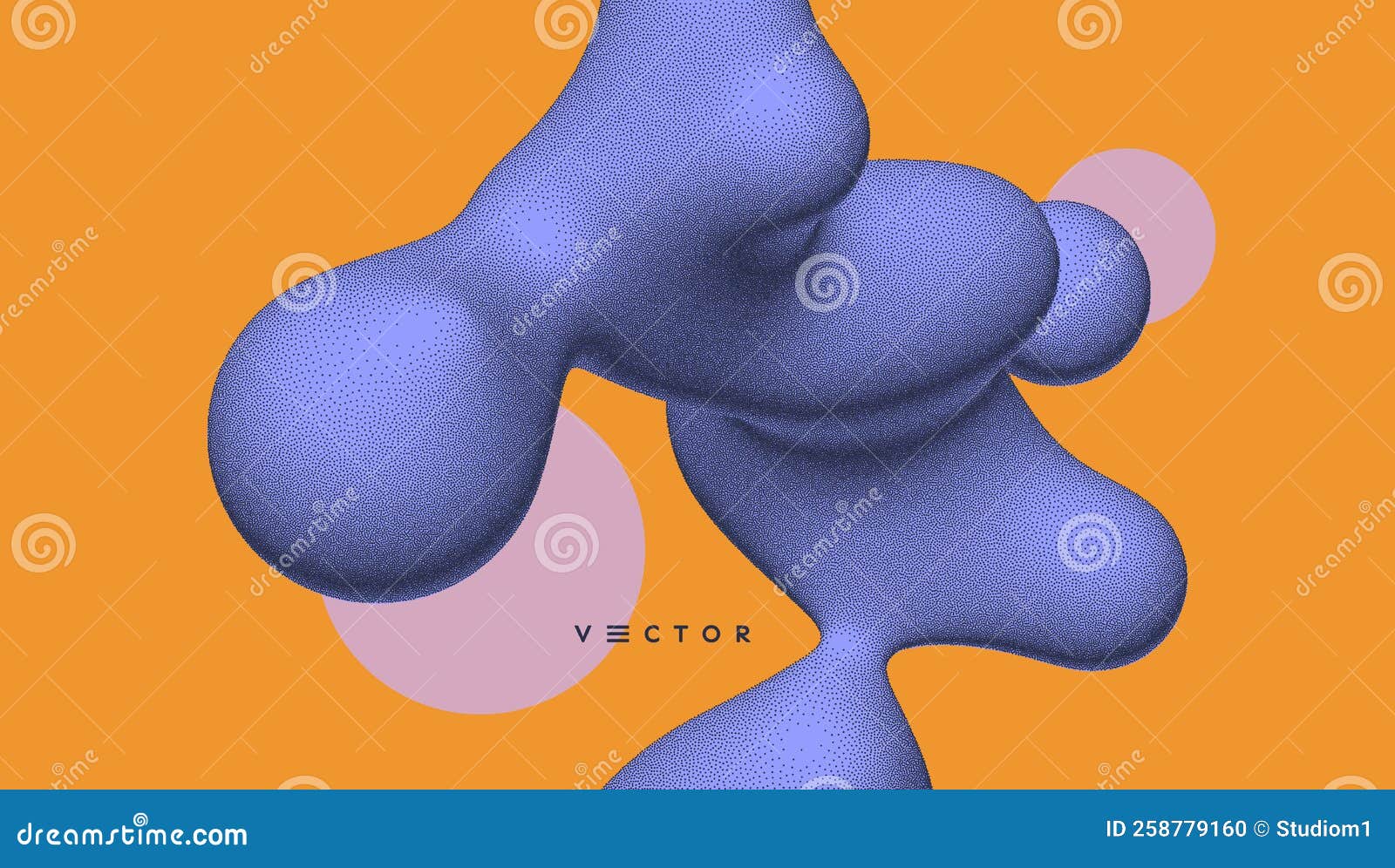 Abstract Three-dimensional Composition in Dotwork Style. Pointillism ...