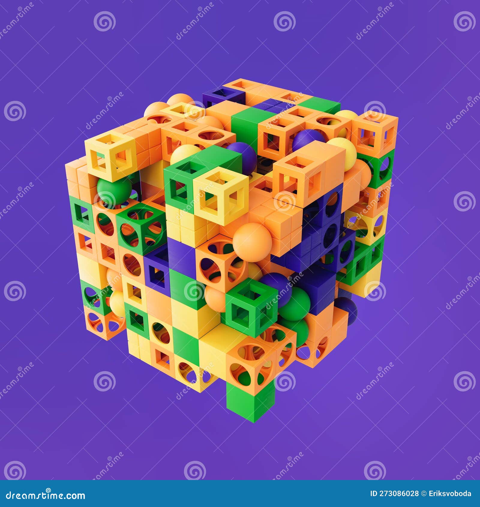 Abstract Three-dimensional Composition. Geometric Form from Balls and ...