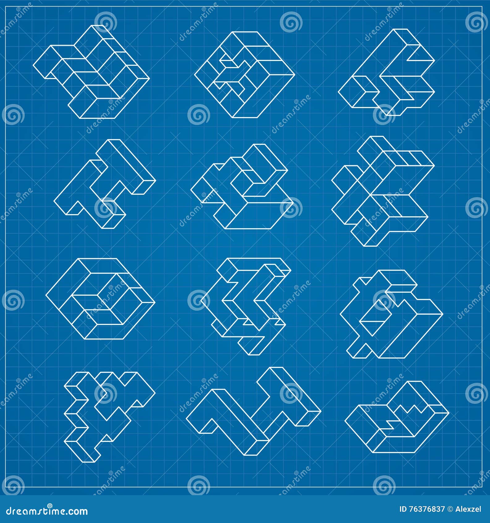 Blueprint Of Three Bedroom Plus Two Baths Condo. Vector | CartoonDealer ...