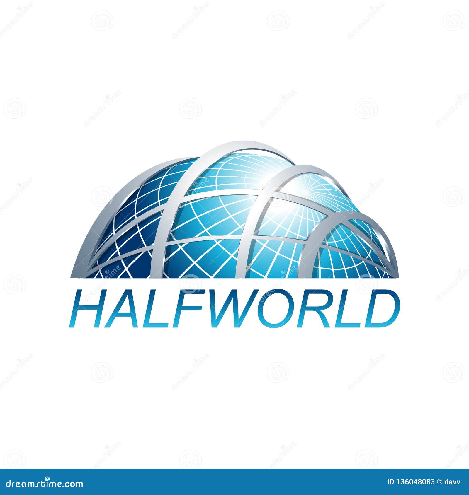 Abstract Three Dimensional Half World Globe Logo Template Vector ...