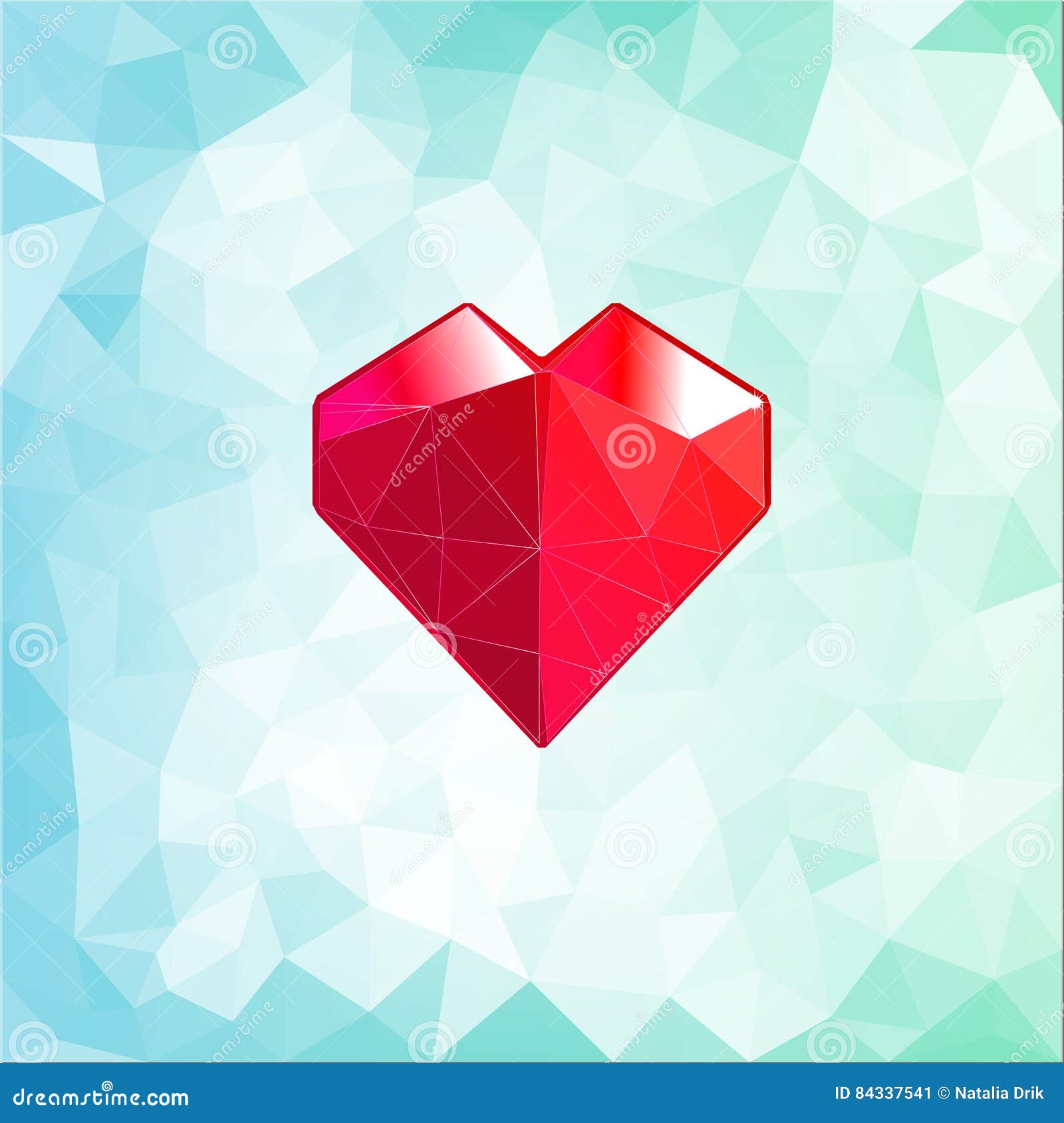 Abstract Three-dimensional Origami Heart Triangles Stock Vector ...