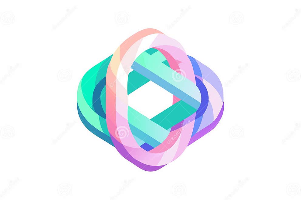 Abstract Three Dimensional Rhombus Logotype Stock Illustration ...