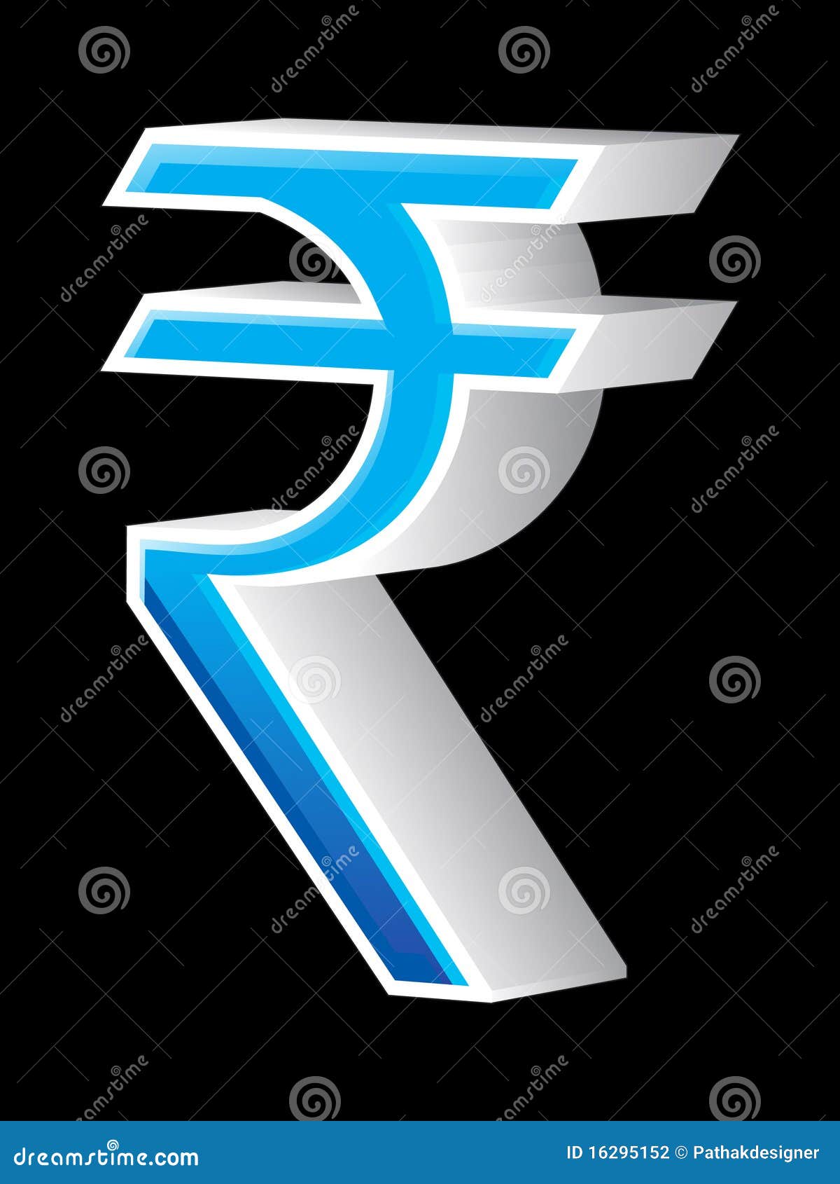 Abstract Three Dimensional Rupee Icon Stock Vector - Illustration of ...