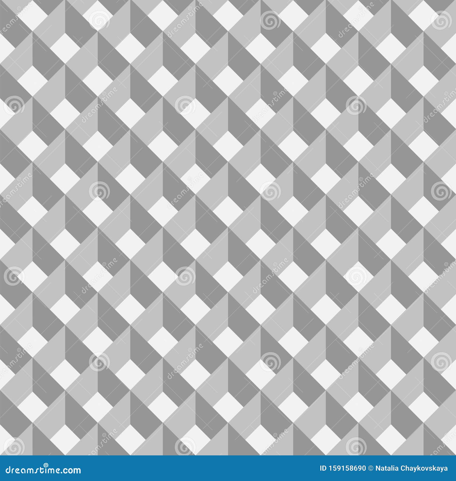 Abstract Light Gray 3d Effect Polygon Geometry Seamless Pattern with ...