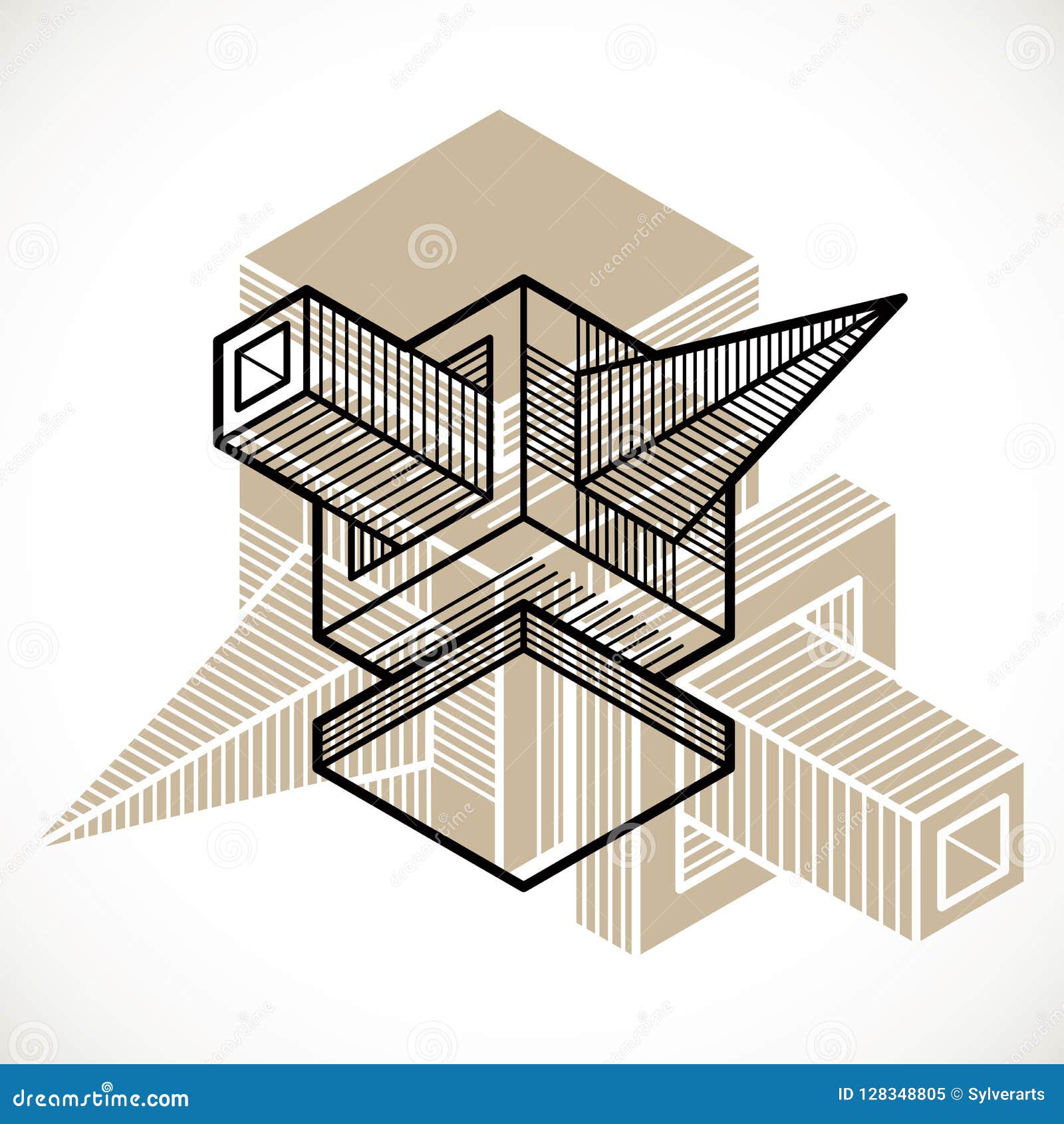 Abstract Three-dimensional Shape, Vector Design Cube Element. Stock ...