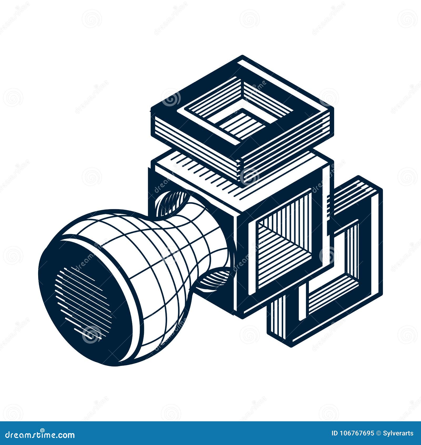 Abstract Three-dimensional Shape, Vector Design Cube Element. Stock ...