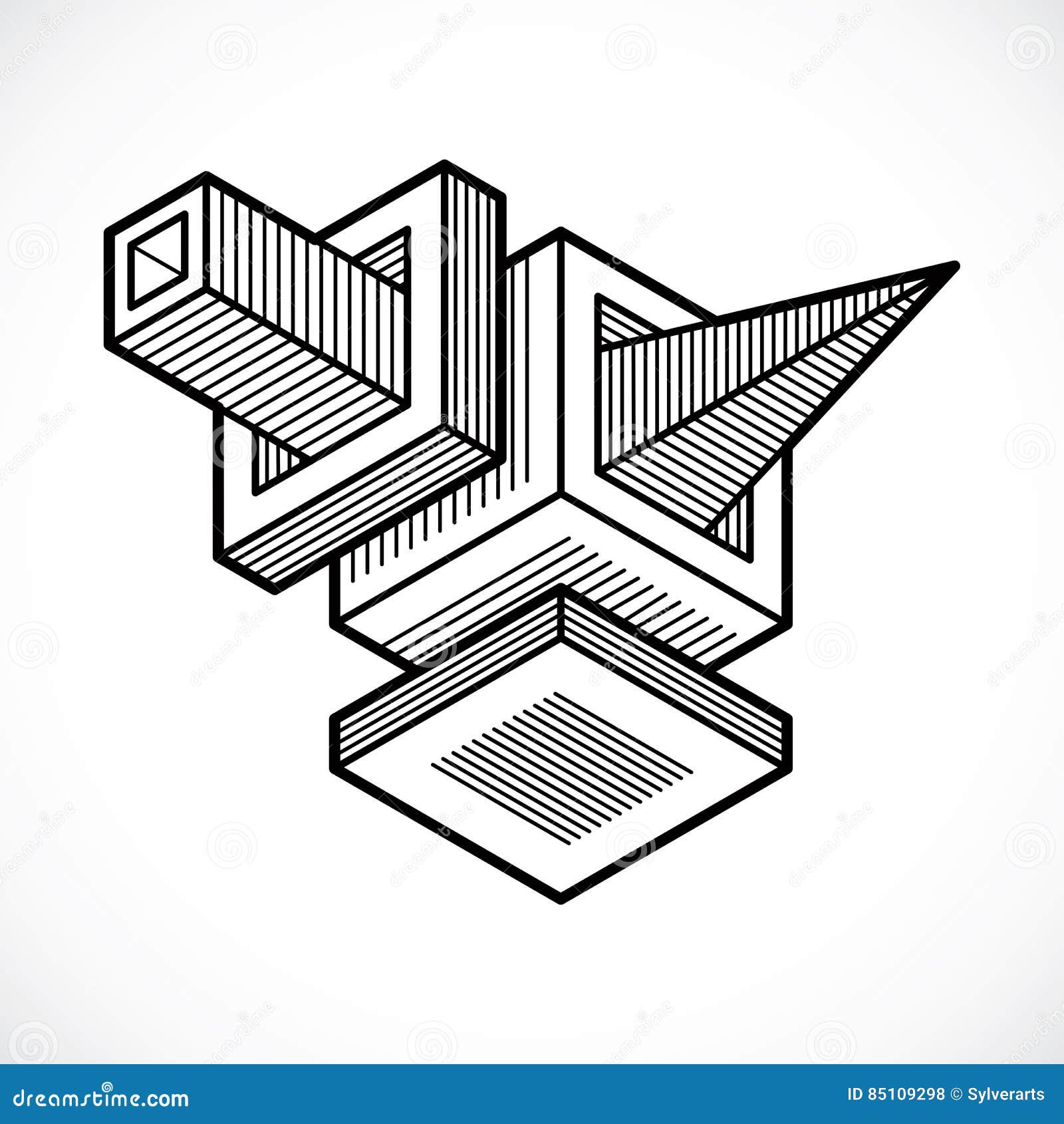 Abstract Three-dimensional Shape, Vector Design Cube Element. Stock ...
