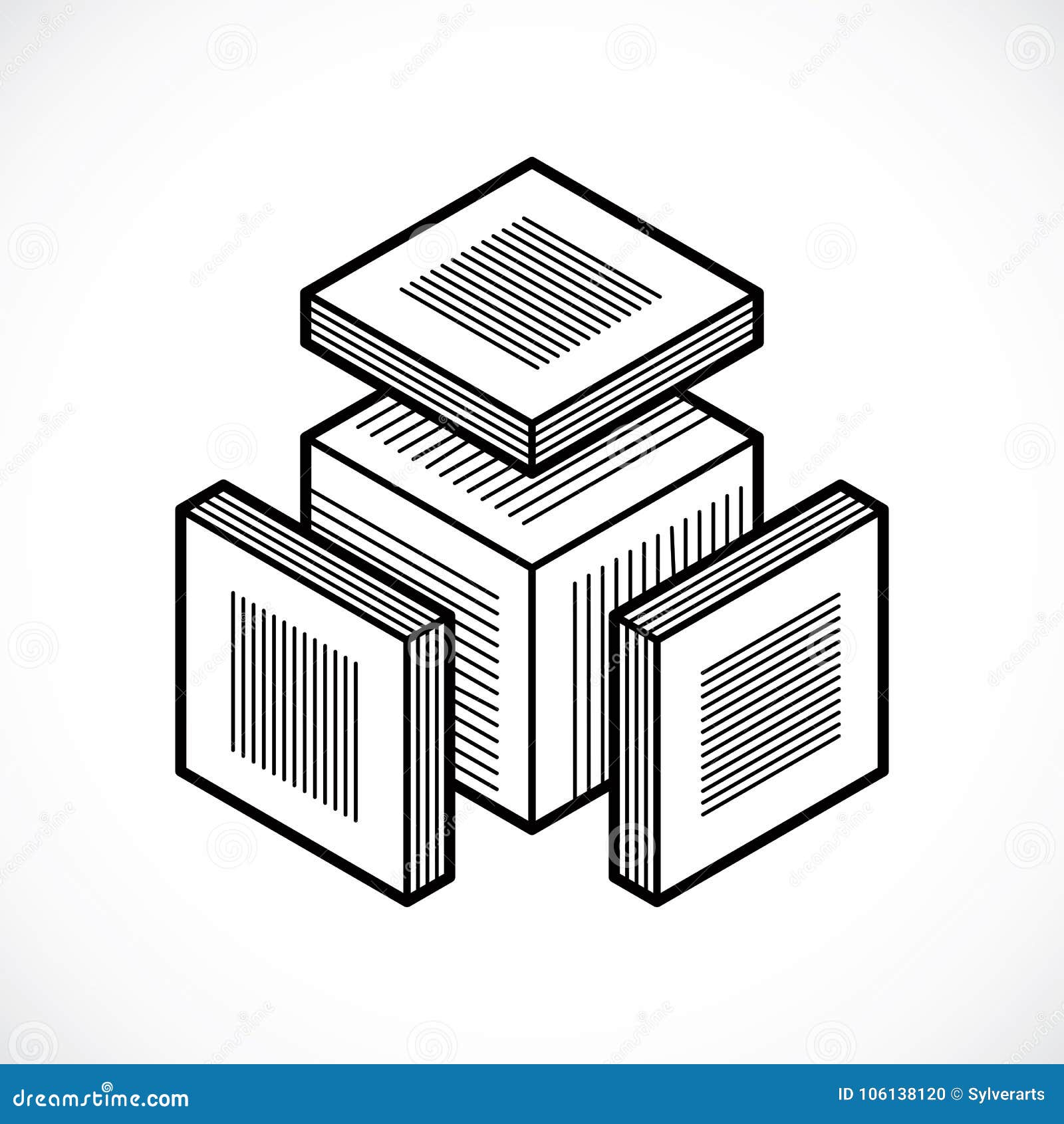 Abstract Three-dimensional Shape, Vector Design Cube Element. Stock ...