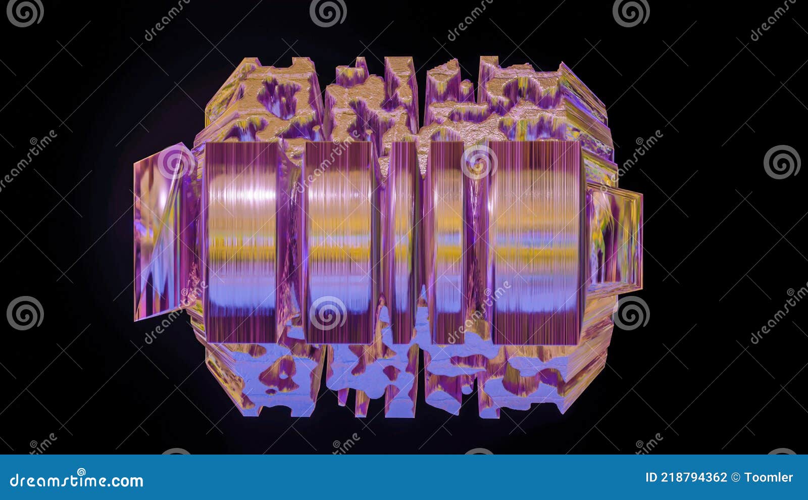 Abstract Three-dimensional Smooth Deformed Shape on a Black Background ...