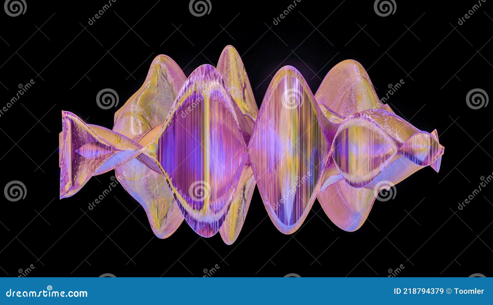 Abstract Three-dimensional Smooth Deformed Shape on a Black Background ...