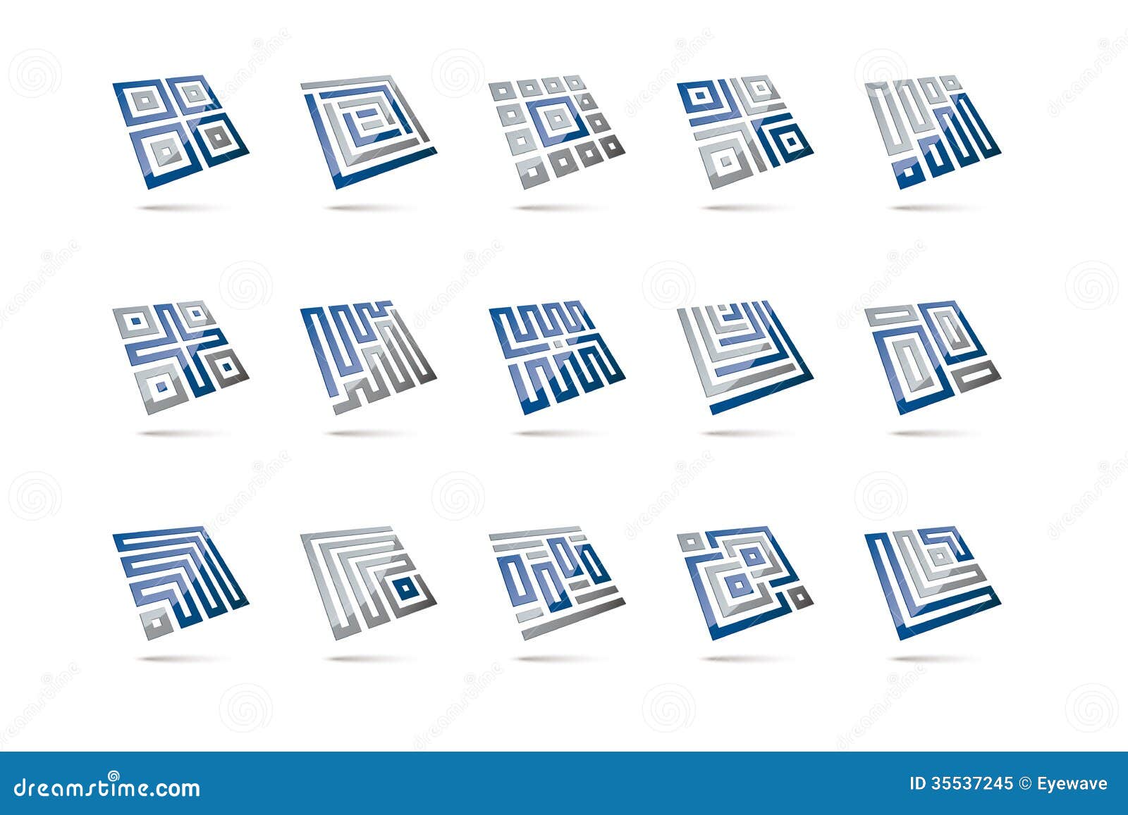 Abstract Three-dimensional Square Elements 1 Stock Vector ...